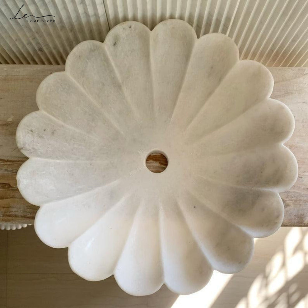 The Scallop Marble Wash Basin – Le Home Decor Studio