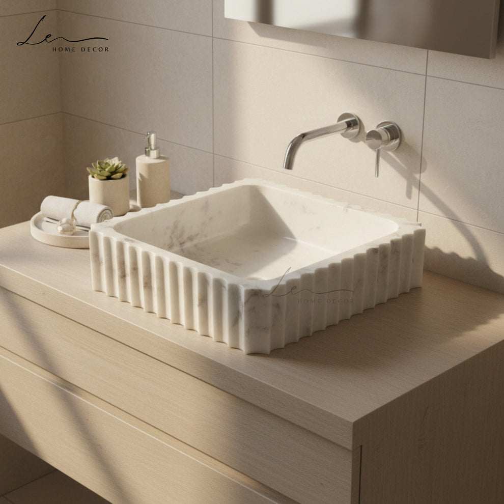 Signature Quad Design Marble Wash Basin – Le Home Decor Studio